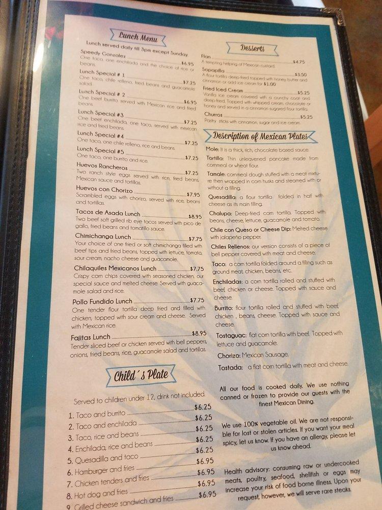 Menu at Gran Agave restaurant, Riverview