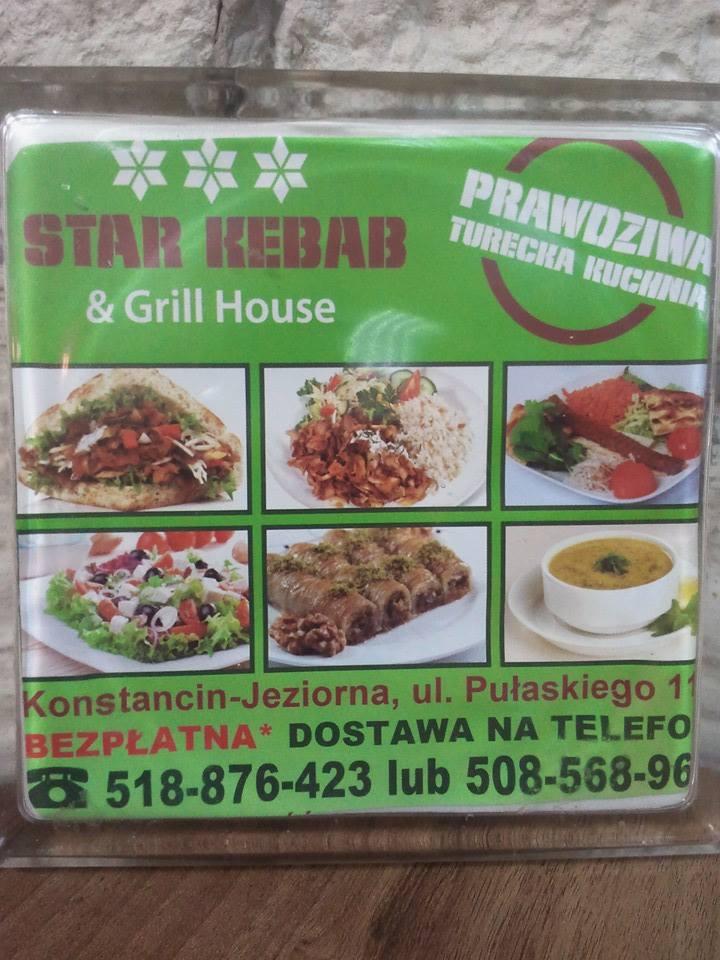 Menu at Star Kebab pub & bar, Konstancin-Jeziorna, ul. Pułaskiego 117