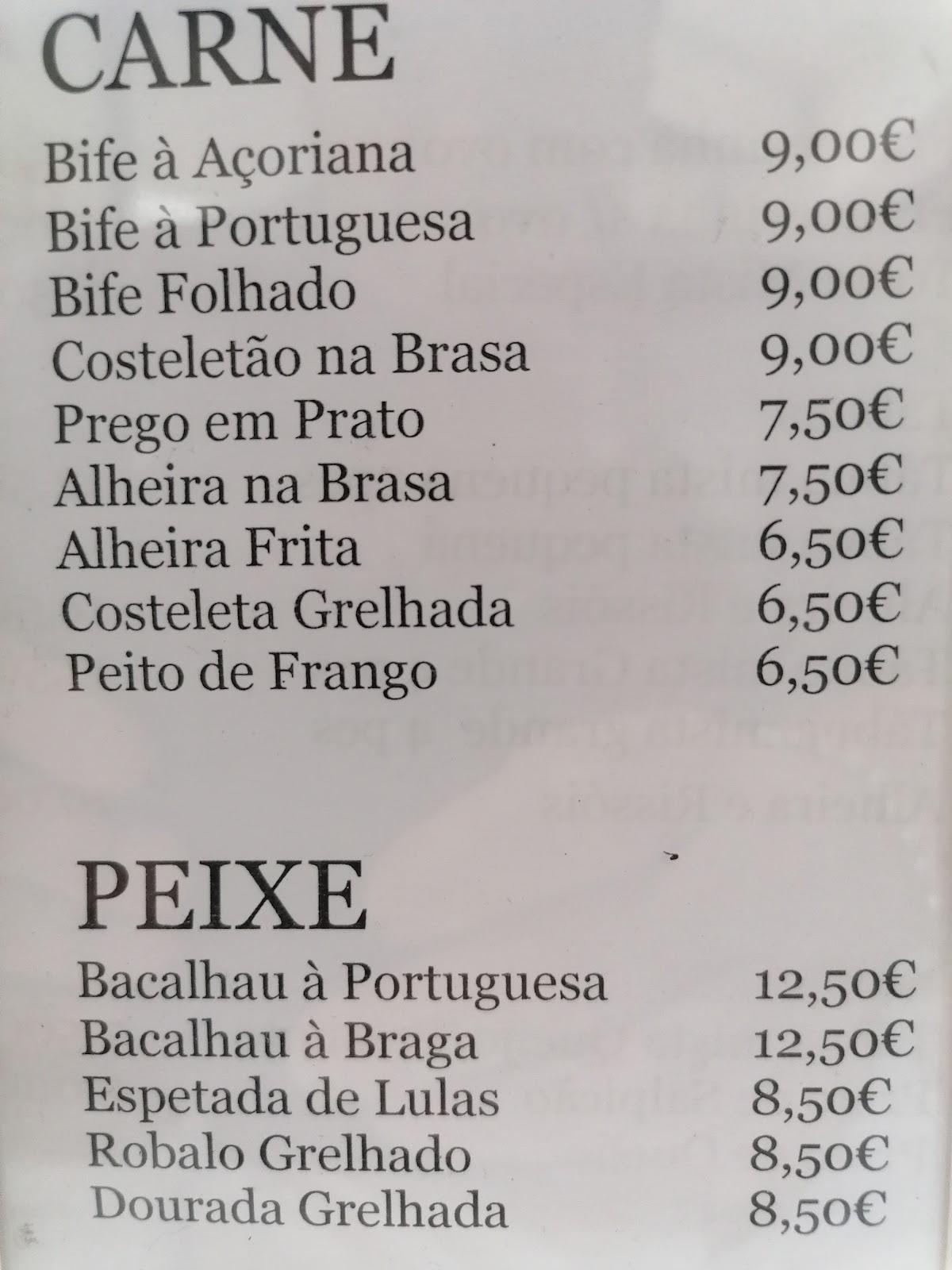 Menu em Adega típica da cavada nova - Prato do dia restaurante, Rio ...