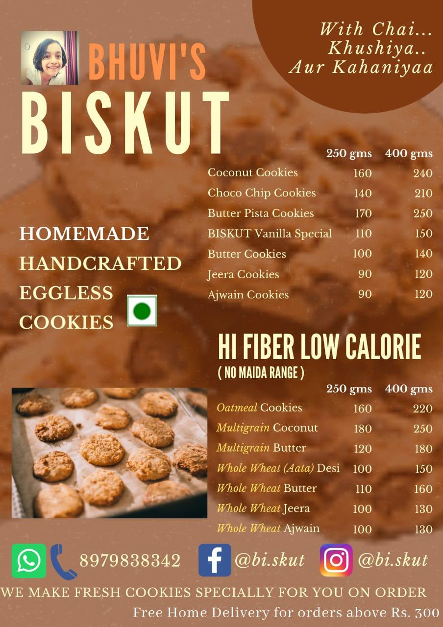 Menu at Bhuvi's Biskut, Dehradun