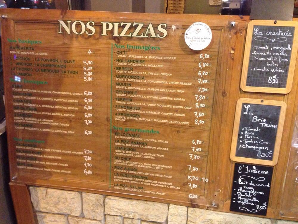 Menu at La main à la pate fast food, Cysoing