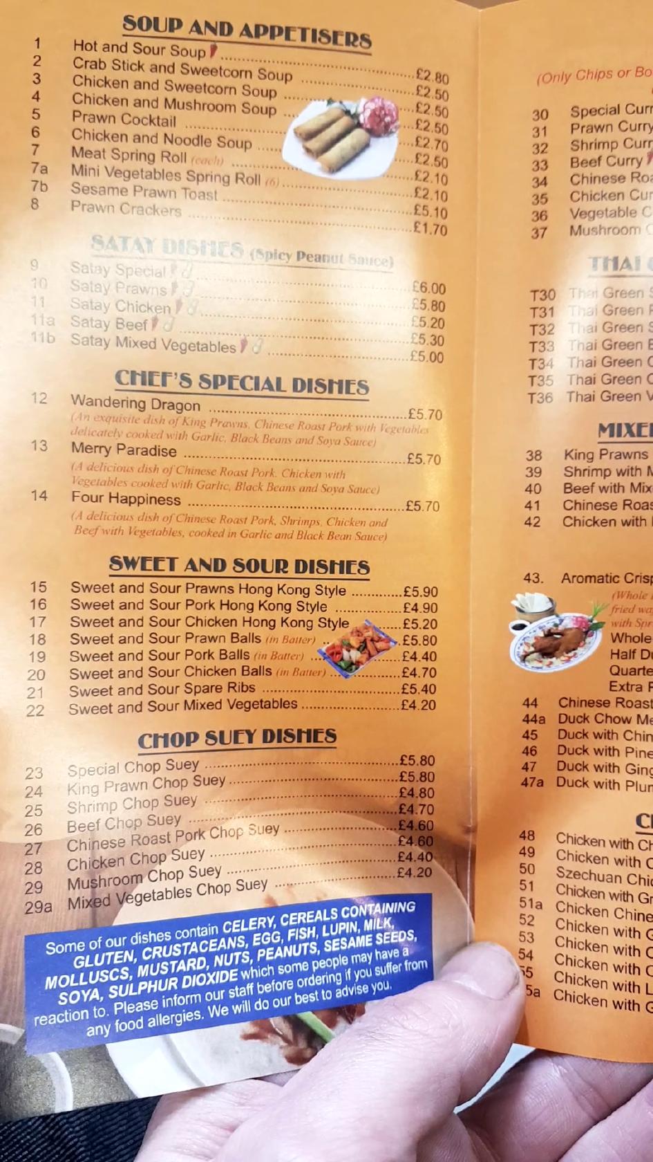 Menu at Ocean House fast food, Street