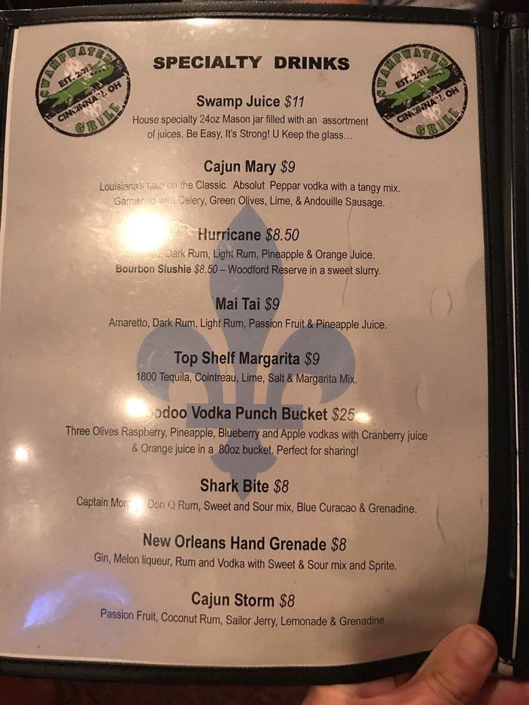 Menu at Swampwater Grill BBQ, Cincinnati