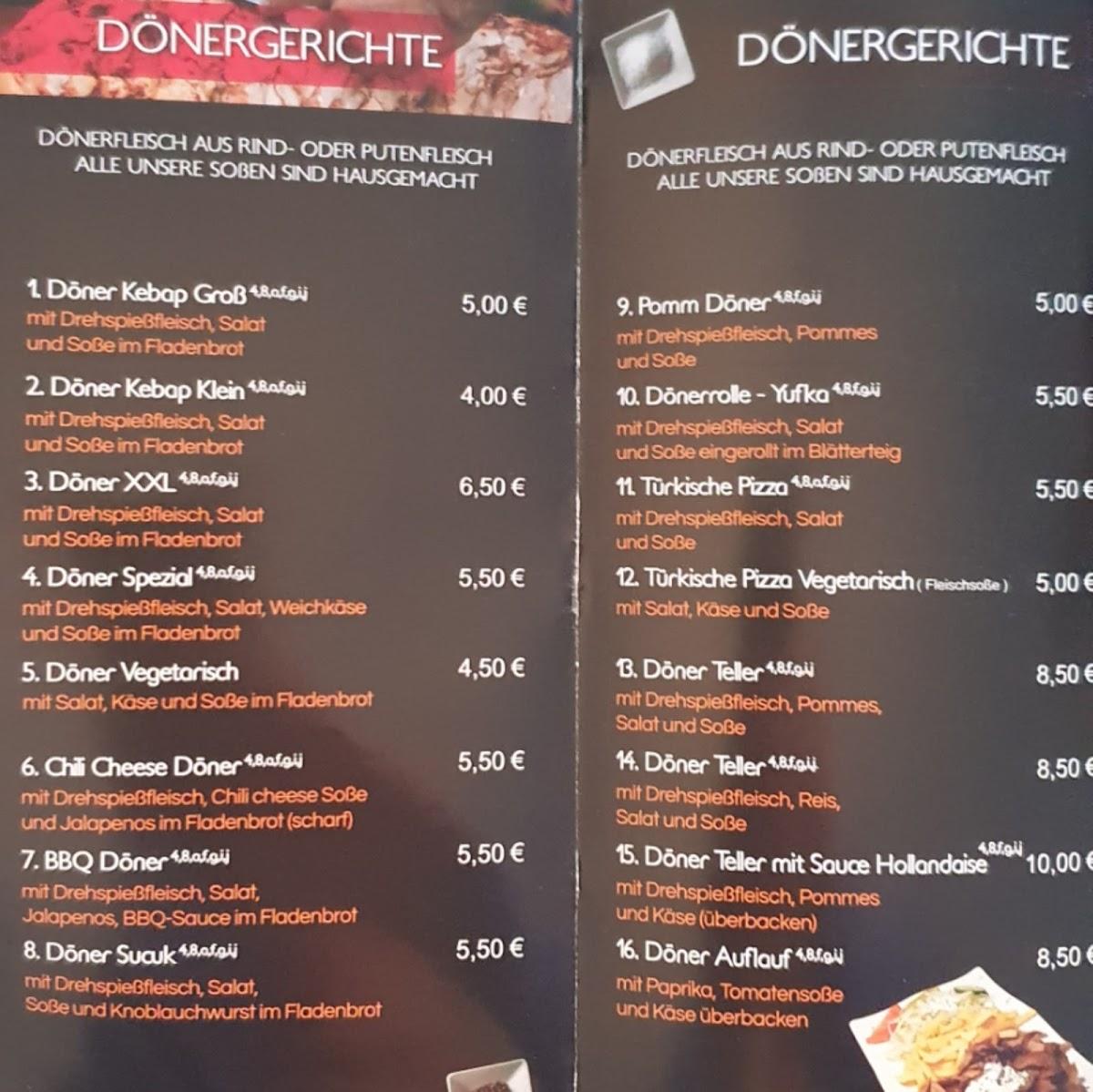 Speisekarte von Döner Station pub & Bar, Daun