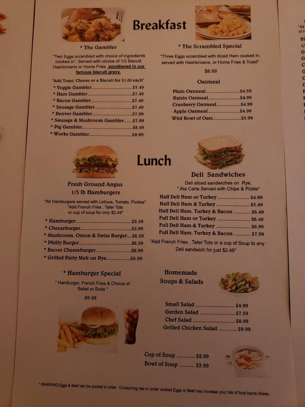 Menu at Two Seasons Cafe, Mesa