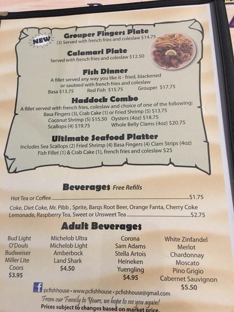 Menu at Brother's Fish House restaurant, Port Charlotte