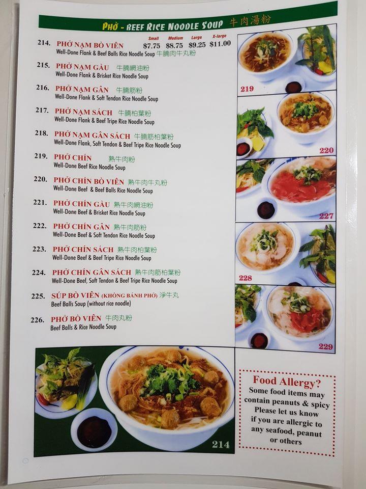 Menu at Pho Dau Bo restaurant, Brampton, 20 Gillingham Dr #610