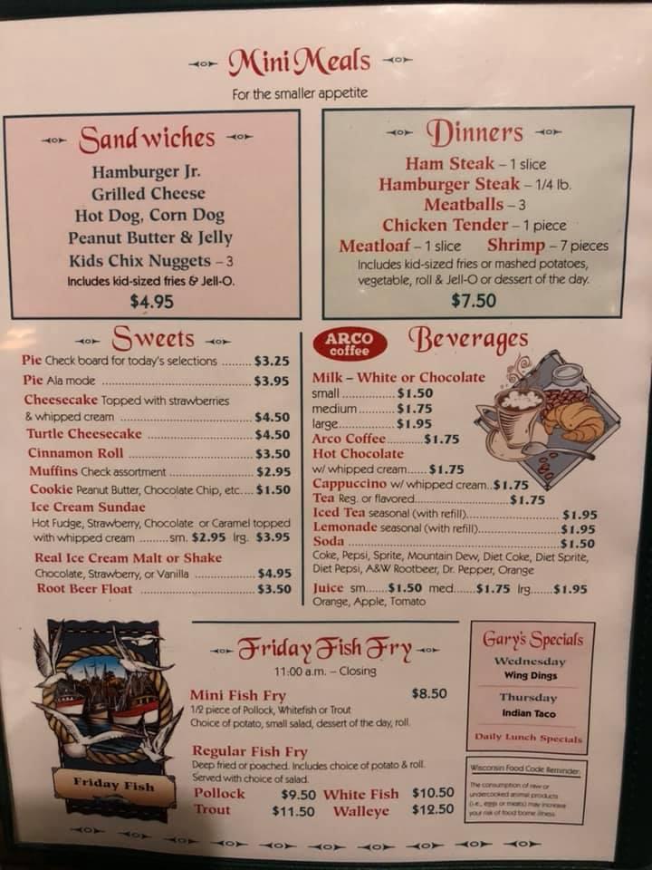 Menu at Time Out restaurant, Washburn