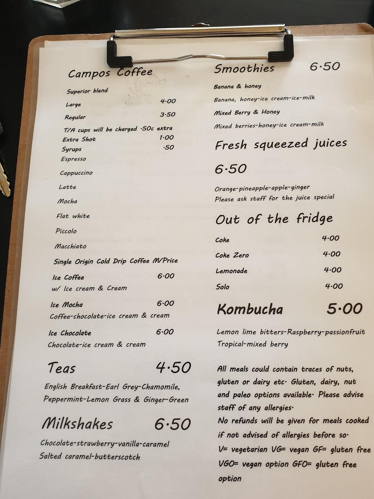 Menu at Dancing Goat Mudgee restaurant, Mudgee