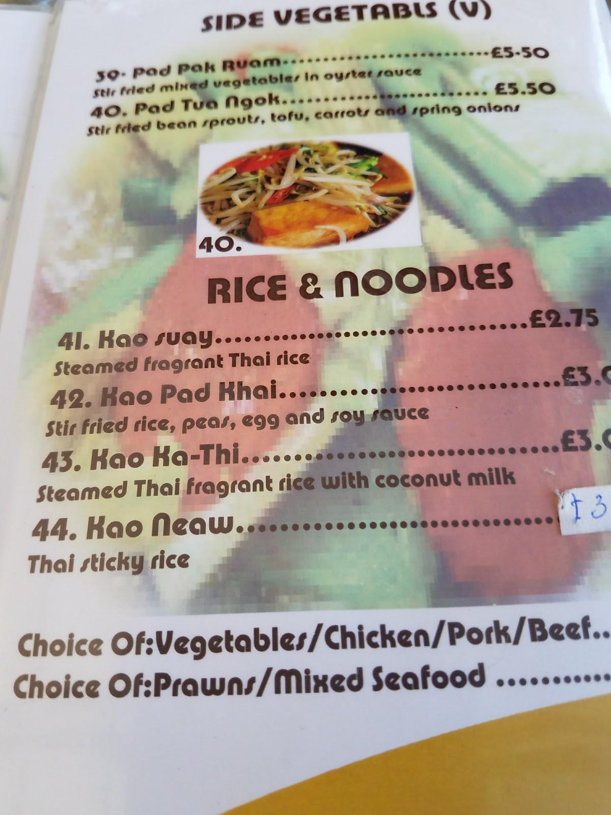 Menu at Bong Thai (Punch Bowl Pub), Slough