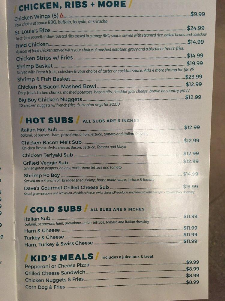 Menu at Little Louie's pizzeria, Kotzebue