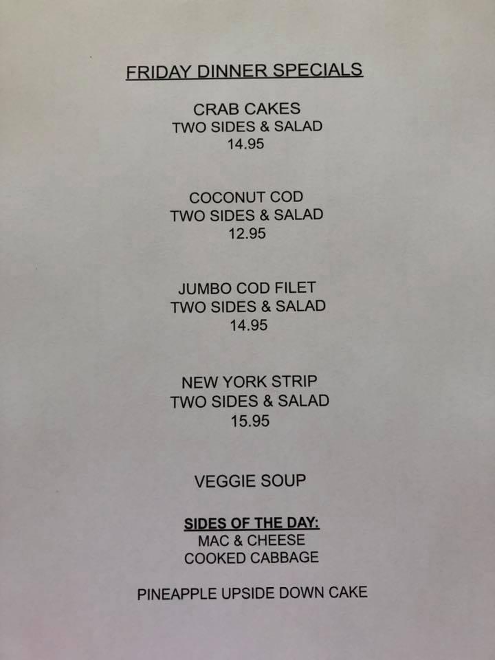 Menu at Say-Boy Restaurant, Fairmont