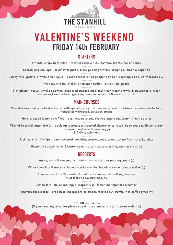 Menu at The Stanhill Pub and Kitchen, Oswaldtwistle