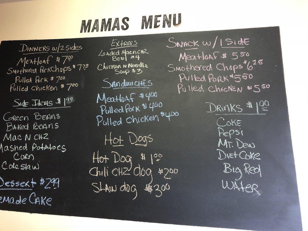 Menu at Mama's Kitchen restaurant, Louisville