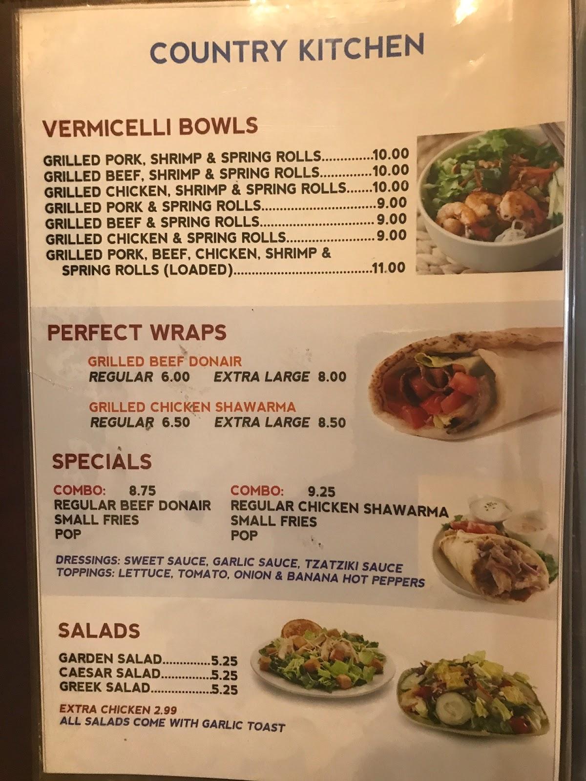 Menu at Country Kitchen - Vietnamese Restaurant, Carstairs