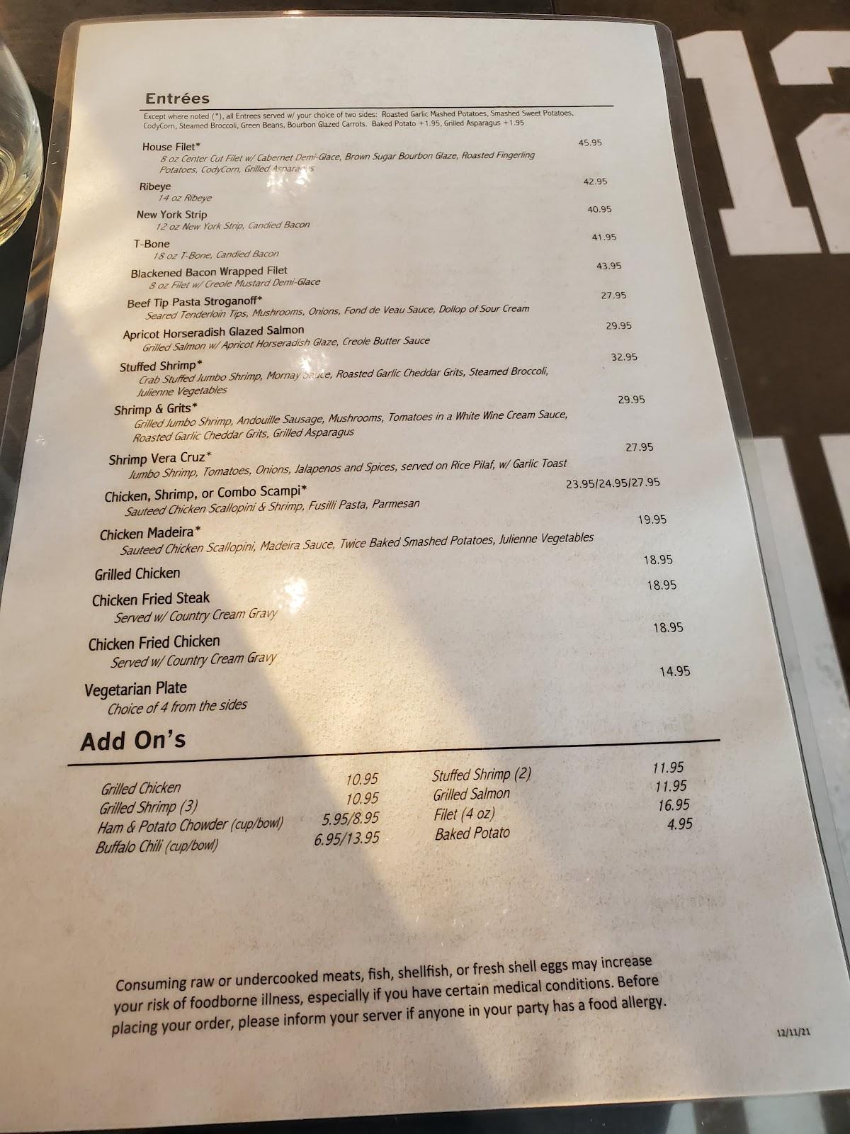 Menu at Gate 12 Bar & Grill, College Station