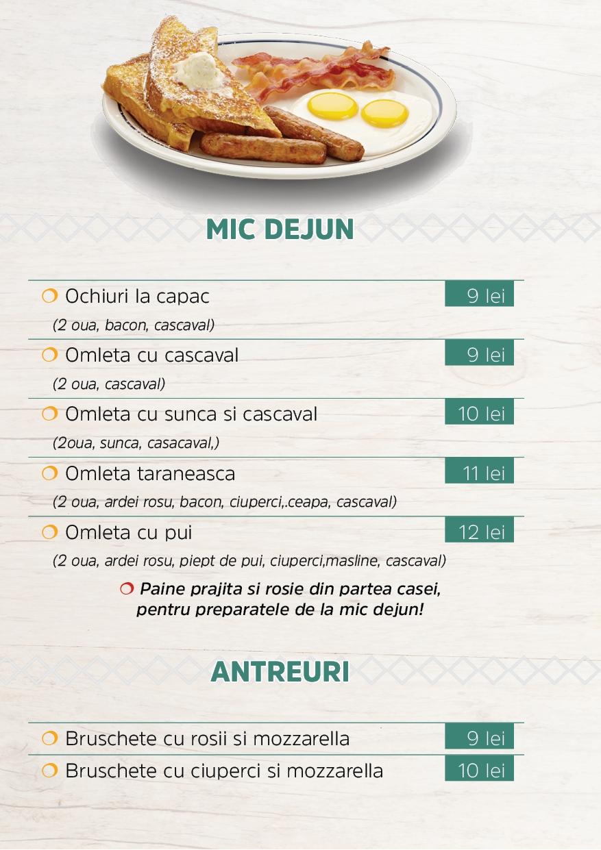 Menu at Restaurant Mon Ami, Baia Mare