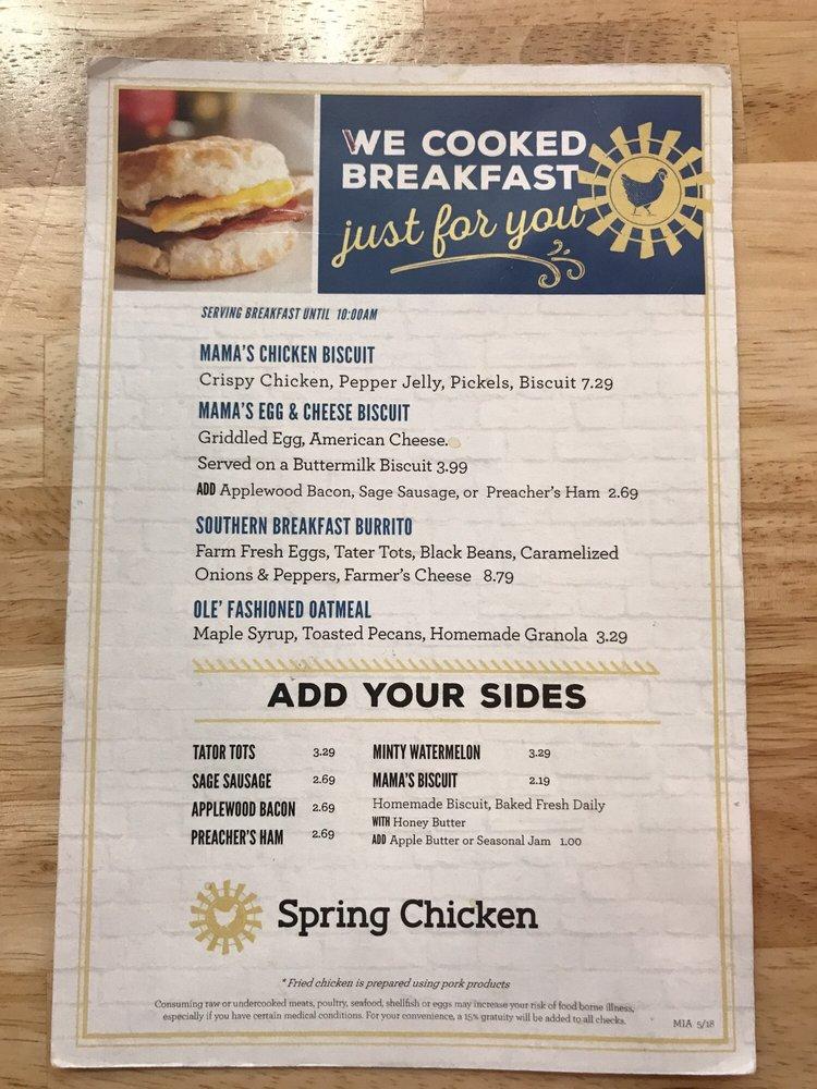 Menu at Spring Chicken - Miami International Airport restaurant, Miami