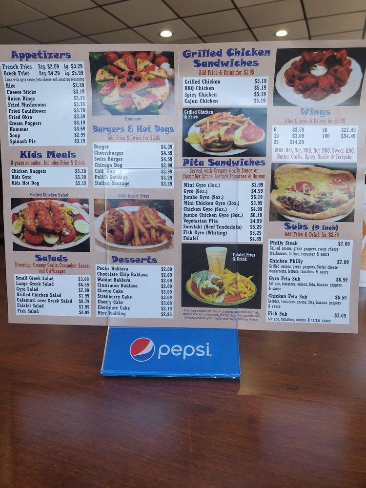 Menu at Funny Greek restaurant, Columbus, E Livingston Ave
