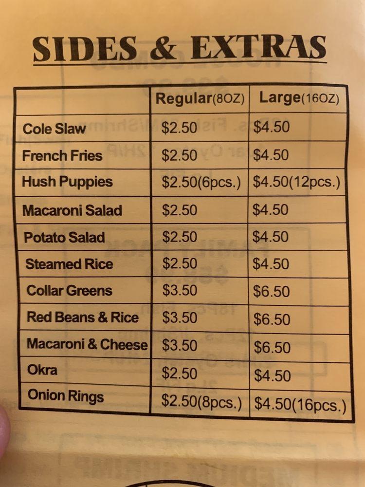Menu at Lfc & Family Fish Market fast food, San Bernardino