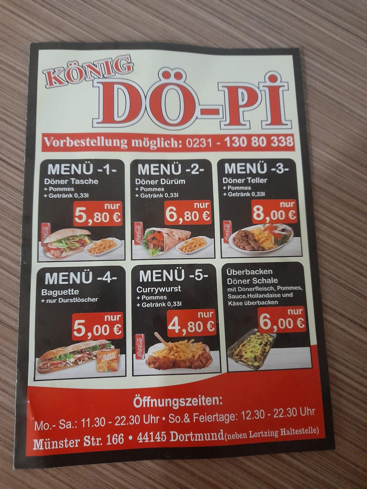 Menu at Dö-Pi restaurant, Dortmund, Münsterstraße 166