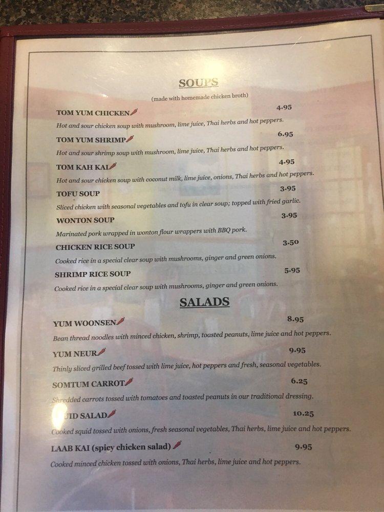 Menu at Garden Bee Thai Eatery restaurant, Northlake