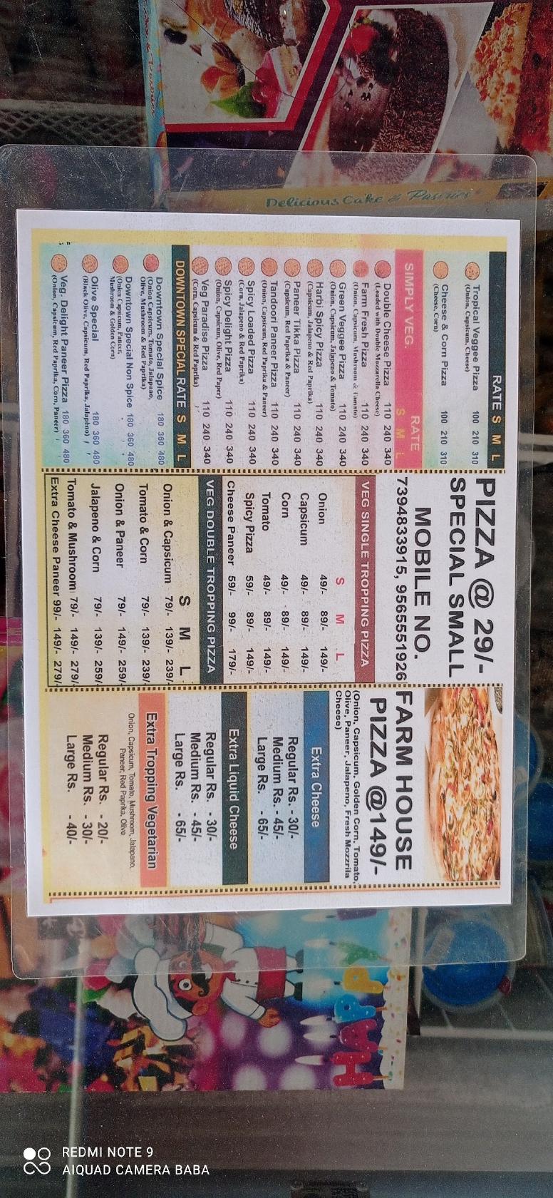 Menu at BABA FAST FOOD SWEETS AND BAKERY, Kanpur