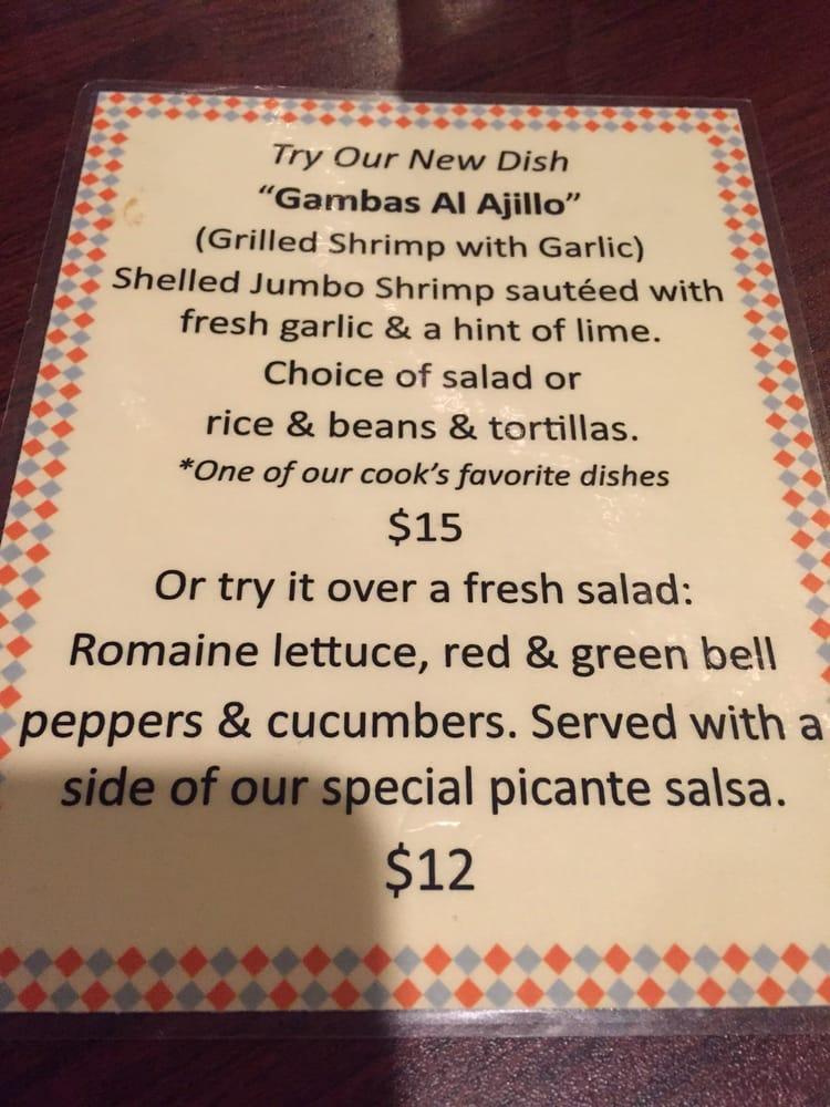 Menu at Dos Compadres Restaurant & Cantina, Modesto