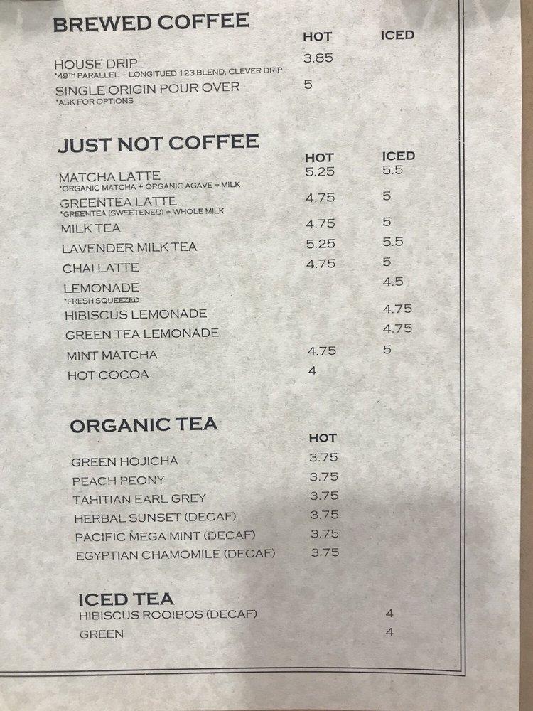 Menu at Enchanted Coffee Bar, La Mirada