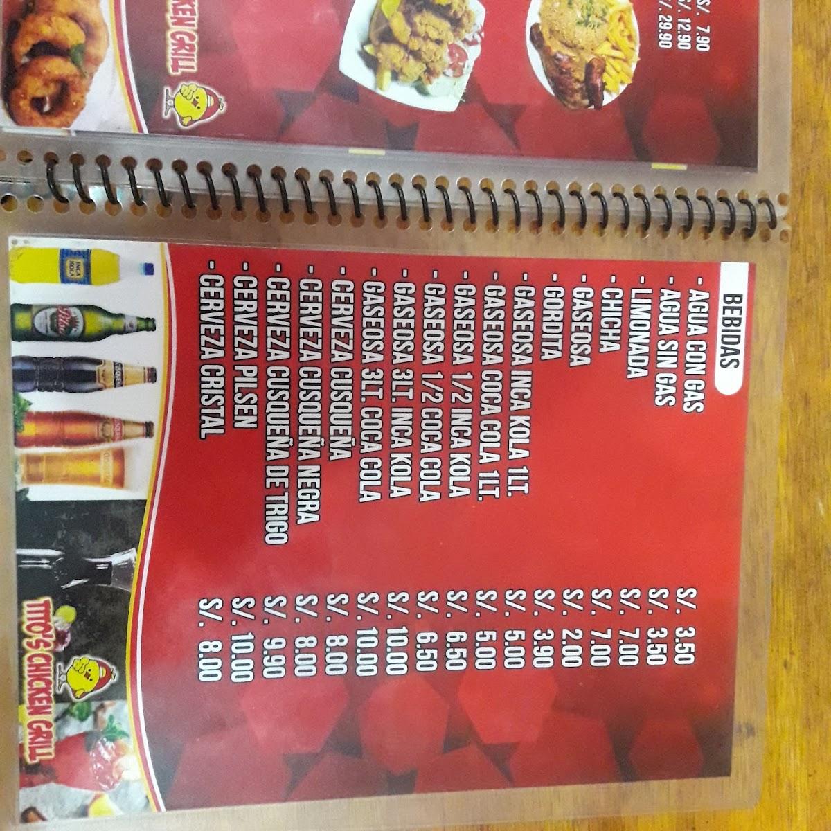 Menu at Tito's Chicken Grill, Chorrillos
