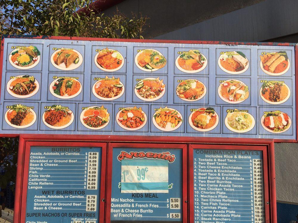 Carta del restaurante Arsenio's Mexican Food, Tulare