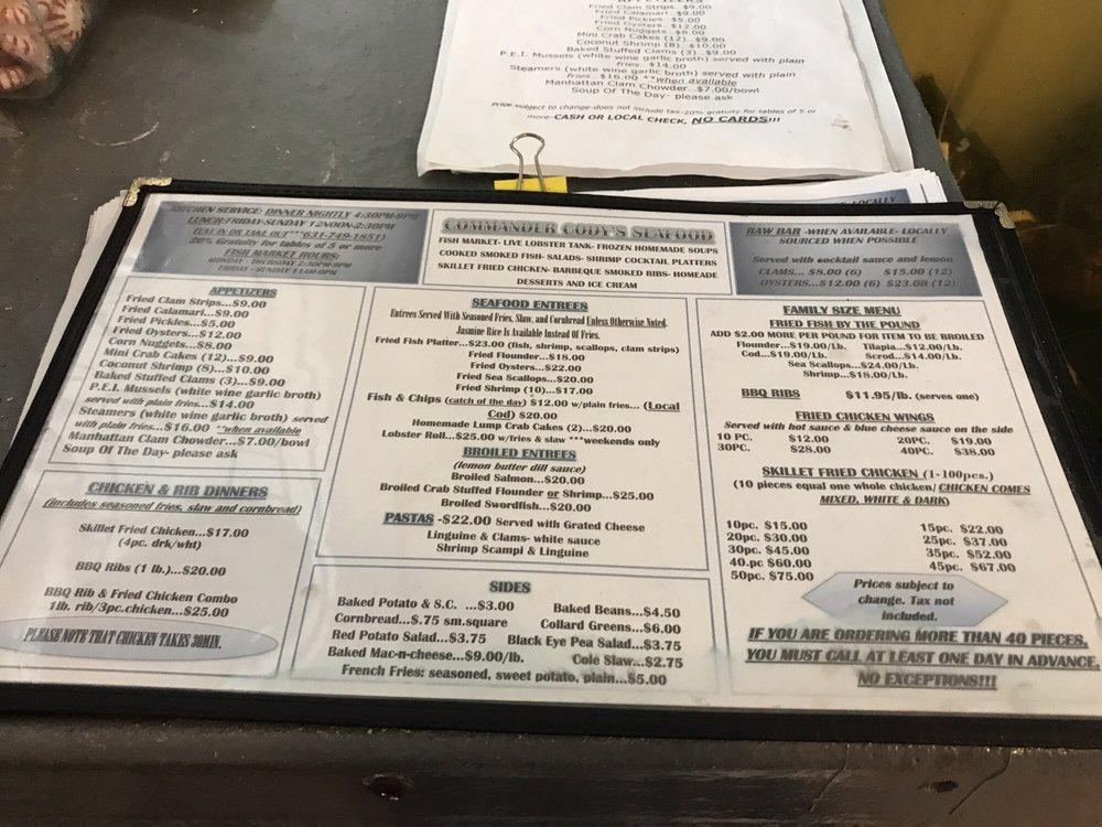 Menu at Commander Cody's Fish Shoppe BBQ, Shelter Island, 41 Smith St
