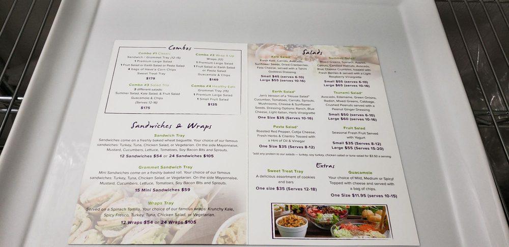 Menu at Jan's Health Bar - Laguna Beach, Laguna Beach
