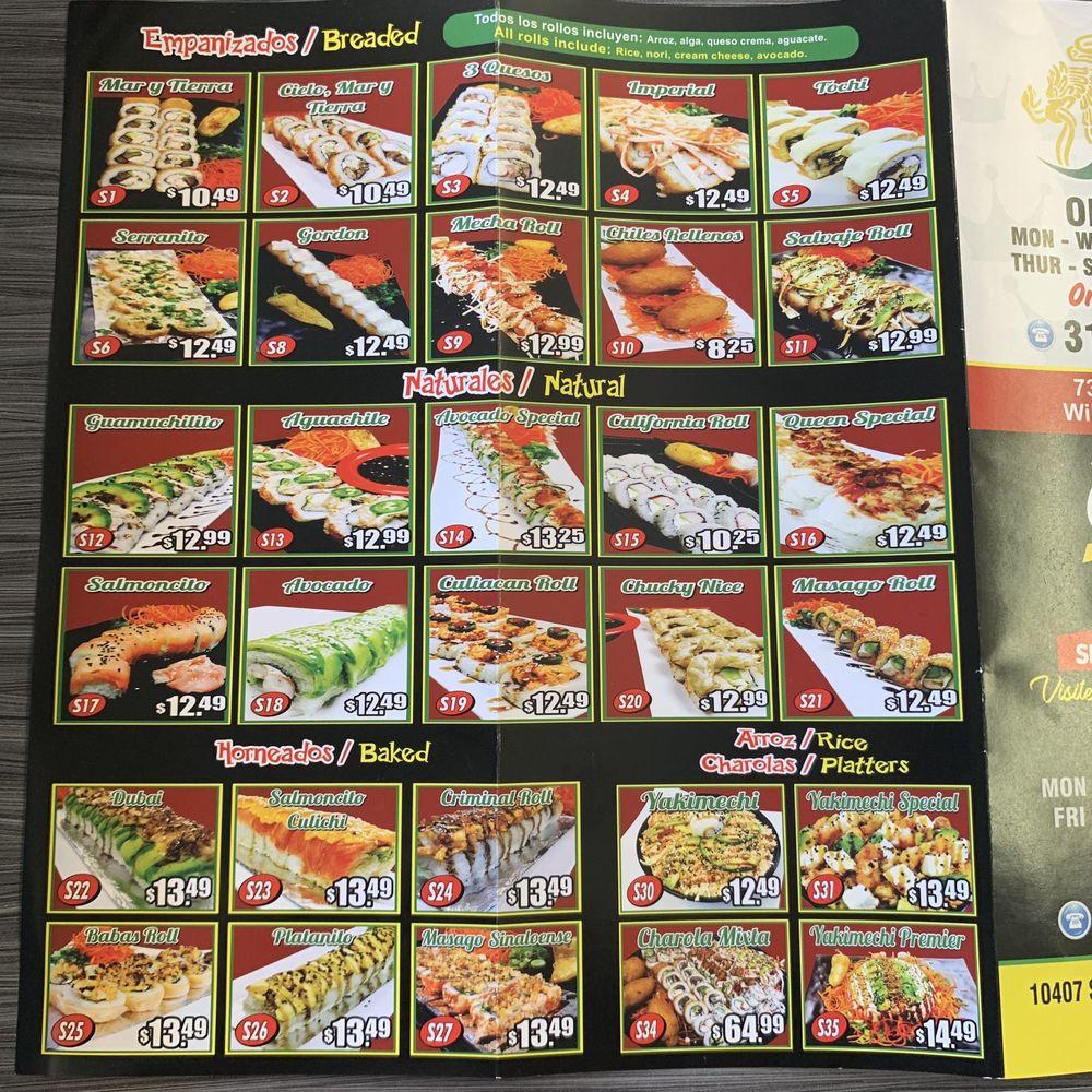 Menu at Queen Taco & Sushi restaurant, South Gate