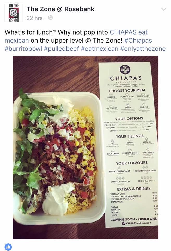 Menu at CHIAPAS eat mexican - Rosebank restaurant, Johannesburg, Shop ...