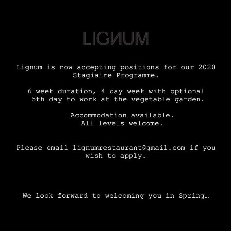 Menu at Lignum restaurant, Bullaun