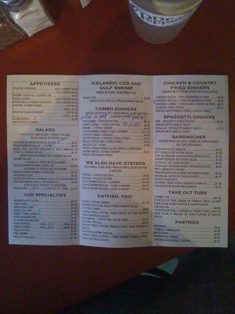 Menu at Zeke's Fish n Chips restaurant, Fort Worth, Curzon Ave