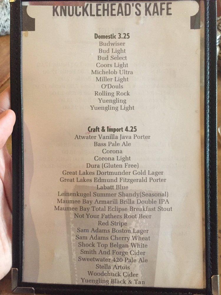 Menu at Knucklehead's Kafe BBQ, Grand Rapids