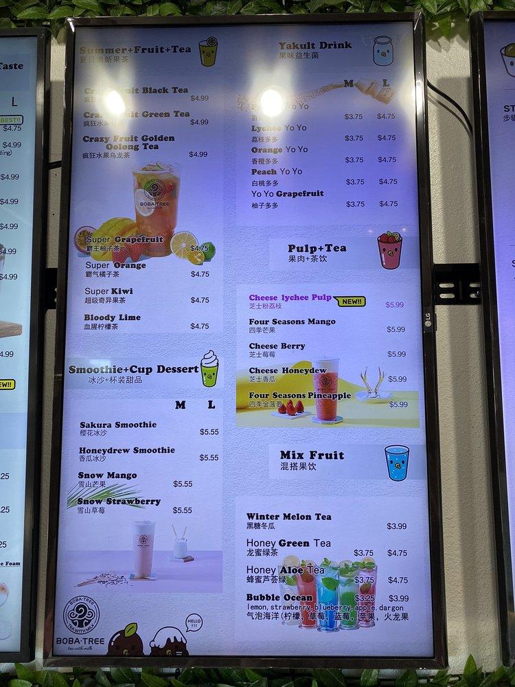 Menu at Boba Tree desserts, Mesa, S Dobson Rd