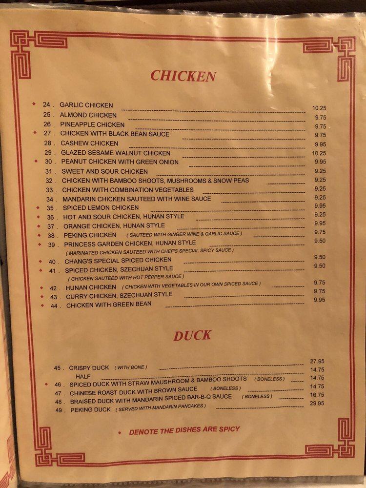 Menu at Princess Garden restaurant, Kansas City