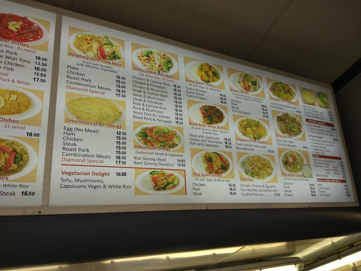 Menu at Diamond Takeaways fast food, Auckland
