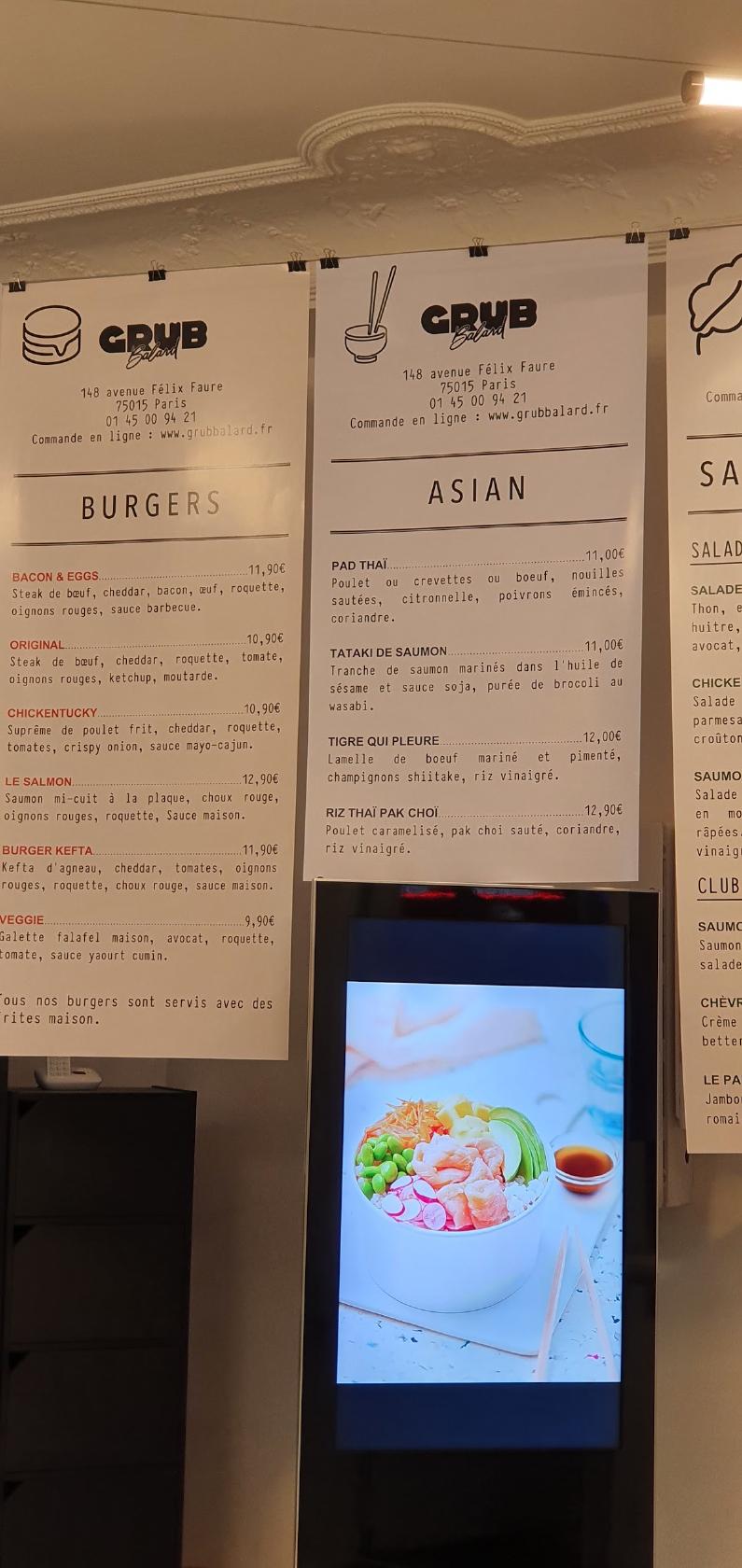 Menu at Fast Balard restaurant, Paris, 147 Av. Félix Faure