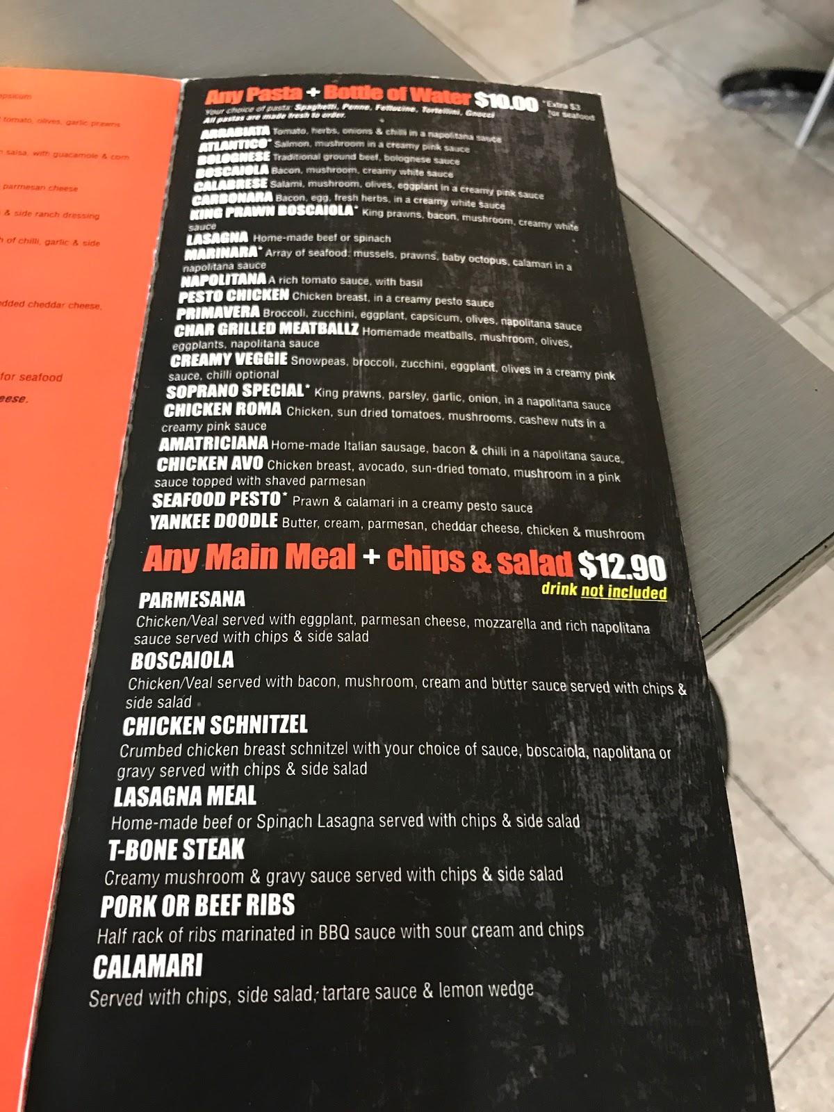 Menu at Sopranos Gourmet Pizza Pasta & Kebab pizzeria, Rosehill