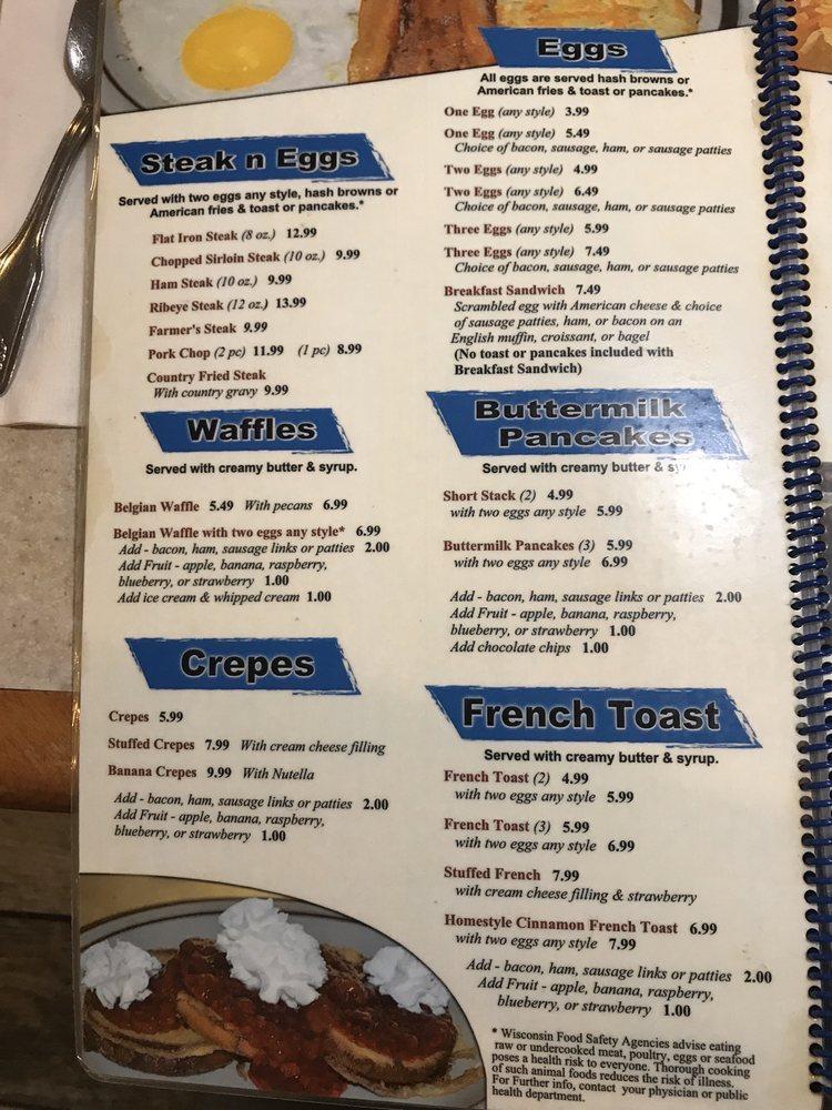 Menu at Blue Willow Cafe, Wausau