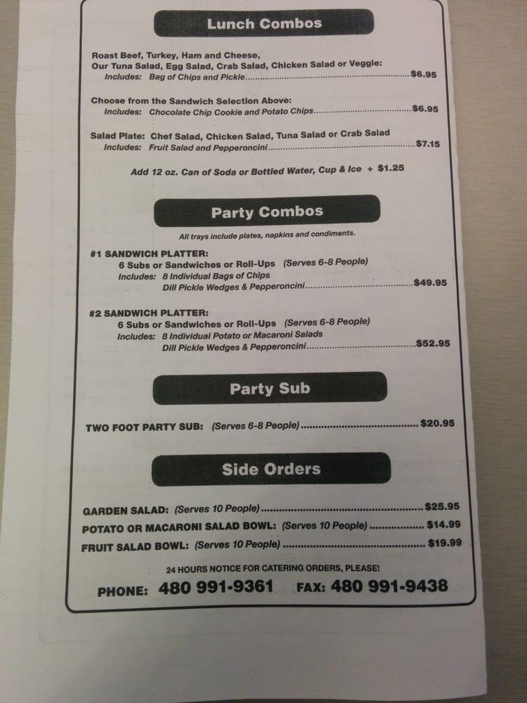 Menu at Lunch Room restaurant, Scottsdale, E Gray Rd