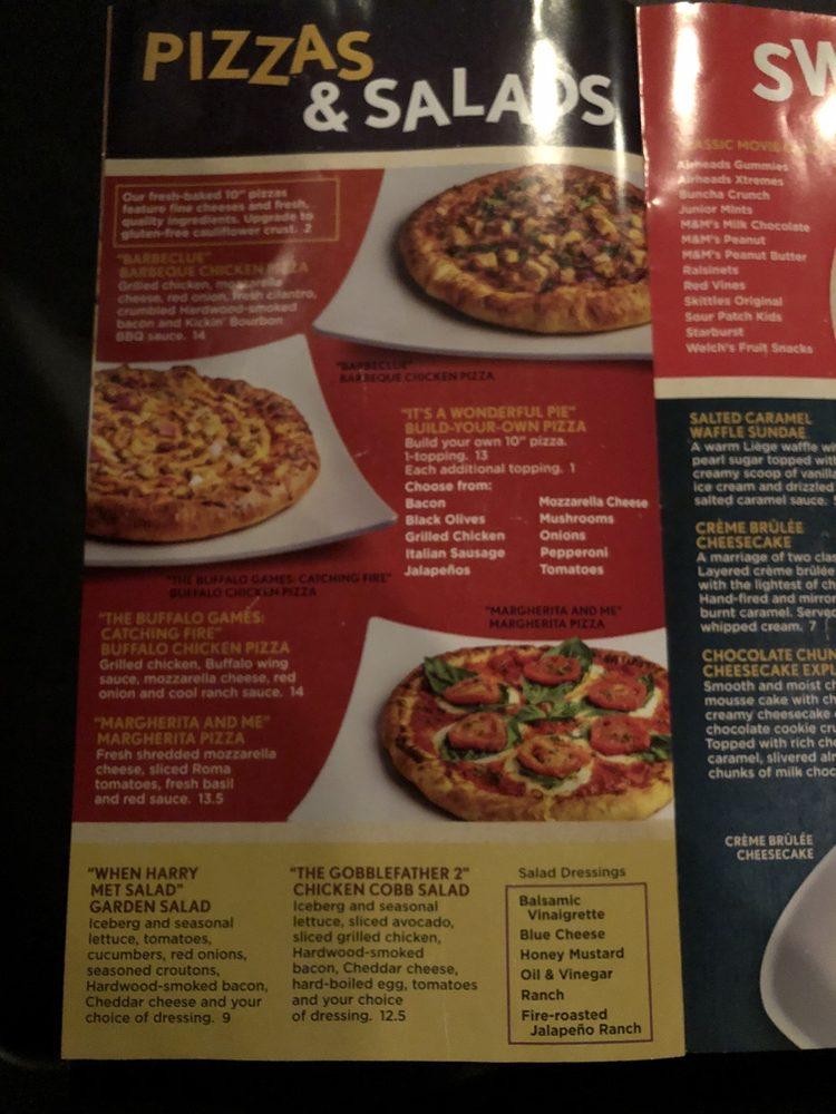 Menu at Regal Cinebarre Mountlake, Mountlake Terrace