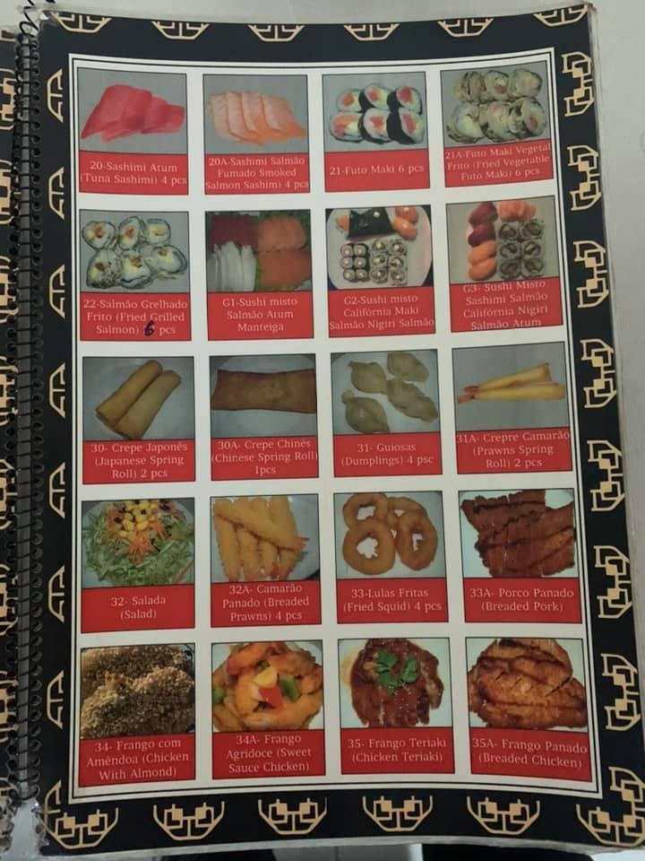 Carta del restaurante Dong Jing, Odeceixe