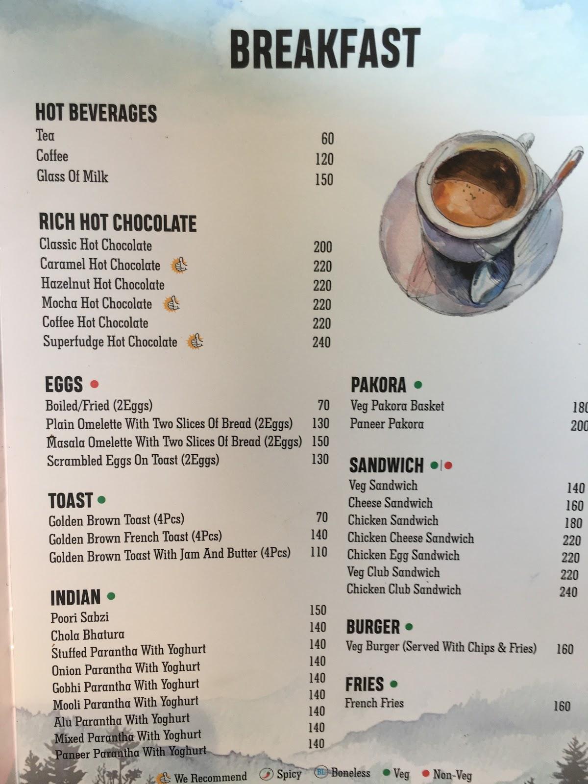 Menu at Zooby's Kitchen, Nainital
