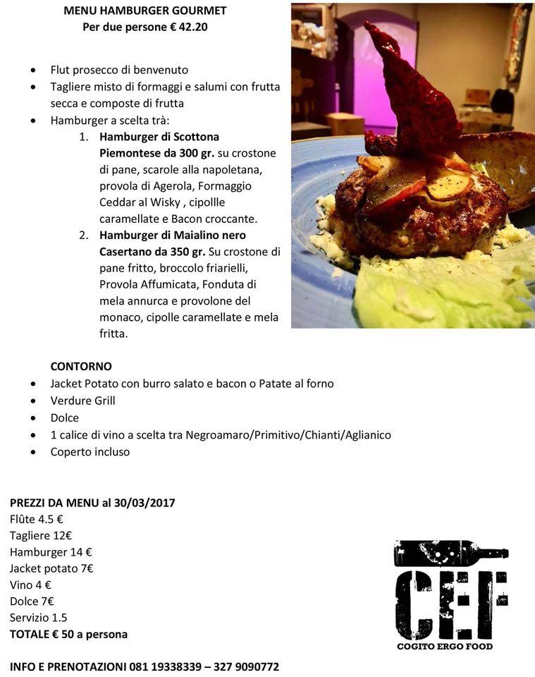 Menu at CEF Cogito Ergo Food "Cucina per l'anima" pub & bar, Naples