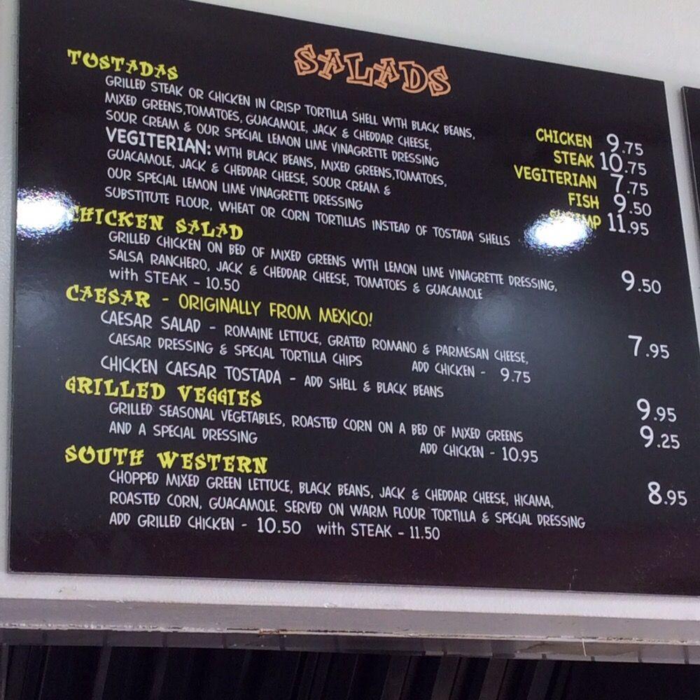 Menu at Eduardo's Border Grill restaurant, Los Angeles